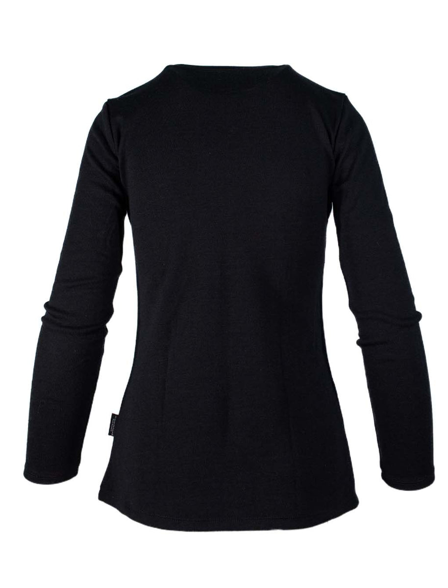 250 Women's Merino Long Sleeve Base Layer Comfort Zone - Black – Made ...
